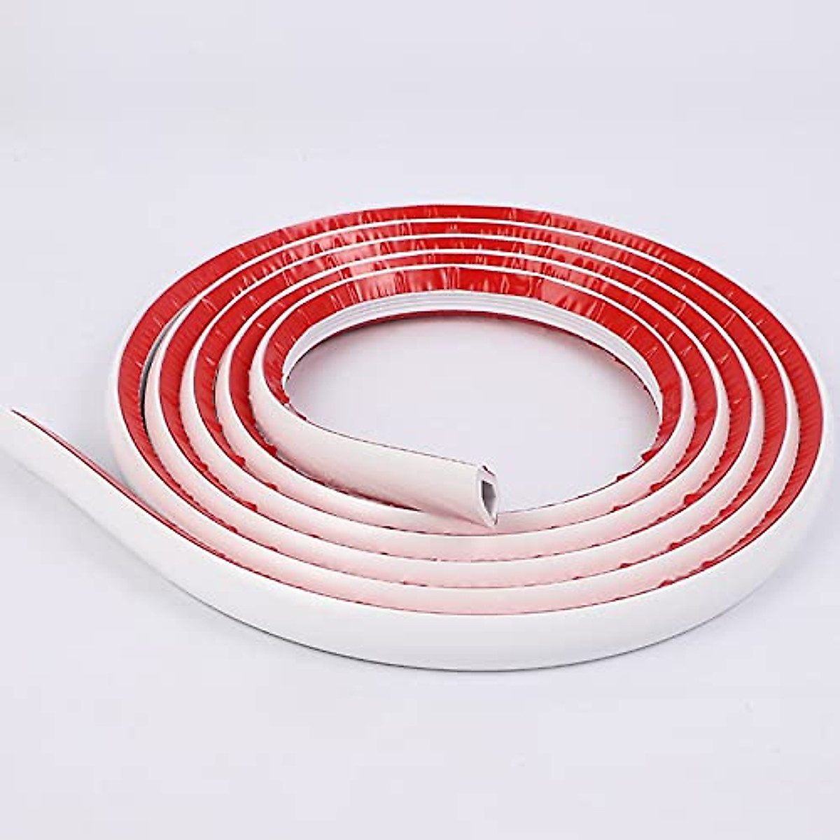 Flexible Quarter Round Molding Trim, 9.8 Ft Caulk and Trim Strips for Floors, Countertops and More, Peel and Stick Self-Adhesive, White