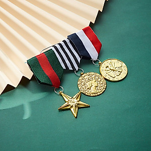 Hicarer 3 Sets Halloween Costume Military Badge Medal Combat Medal Plastic Military Medal Accessory for Women Men Coat Jacket Costume