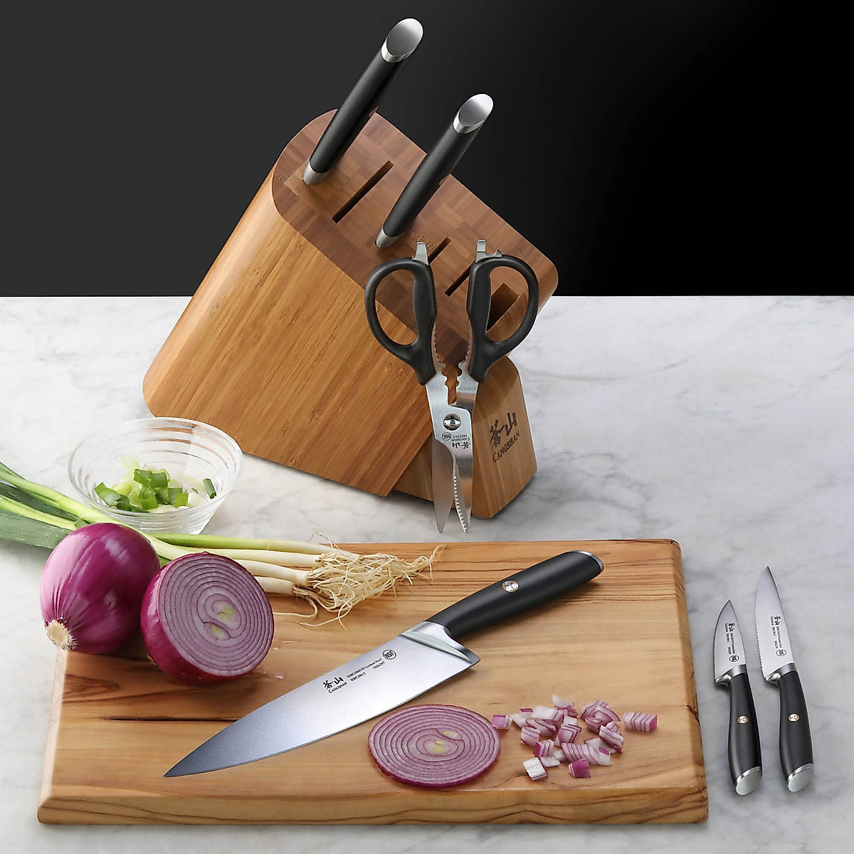 Cangshan L Series 7-Piece Knife Block Set, Forged German Steel, 1026603