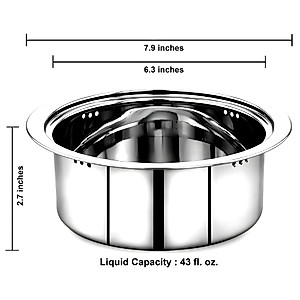 EasyShopForEveryone Stainless Steel Double Boiler for Stove Top, Molde Para Flan, Includes Inner Pan - Dishwasher Safe Flanera