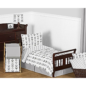 Grey and White Baby Kid Clothes Laundry Hamper for Woodland Arrow Collection by Sweet Jojo Designs