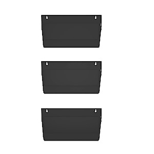 BSJYMJIAJU Magnetic File Holder, 3 Pockets, Black, Metal