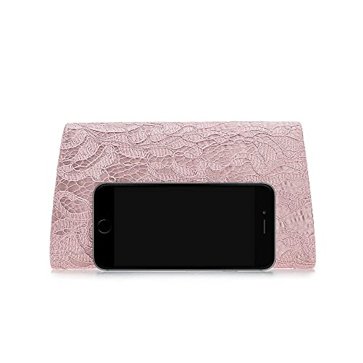 CHARMING TAILOR Classic Lace Clutch Purse Formal Handbag Evening Bag for Prom/Wedding (Pink)