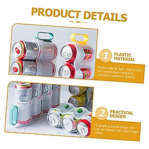 Baluue 6 Pcs Cans Organizer Dispensador De Cerveza Stackable Storage Box Fridge Organizer Cans Freezer Drink Organizer Beverage Bins Fridge Organizer Drinks Fridge Soda Can Dispenser Beer