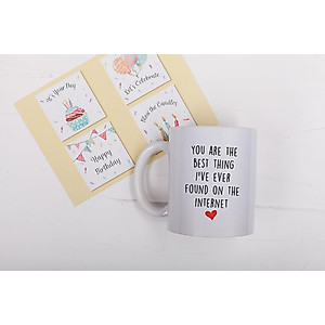 You're The Best Thing I've Ever Found On The Internet - Funny Anniversary Birthday Gifts for Husband Boyfriend - Romantic Long Distance Relationship Gifts For Him Her- 11 oz Coffee Mug Tea Cup White