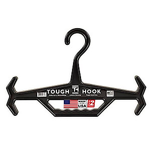 Tough Hook Original Multipurpose Heavy Duty Hanger | 200 lb Capacity | USA Made |for Heavy Gear & Equipment (Tactical Gear, Backpacks, Body Armor, Plate Carrier Vests, Lead Aprons, Scuba BCDs)