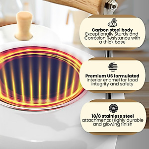 Chantal SVEN Enamel on Steel Whistling Teakettle with Natural Wood handle, 1.4 quarts, Apple Red