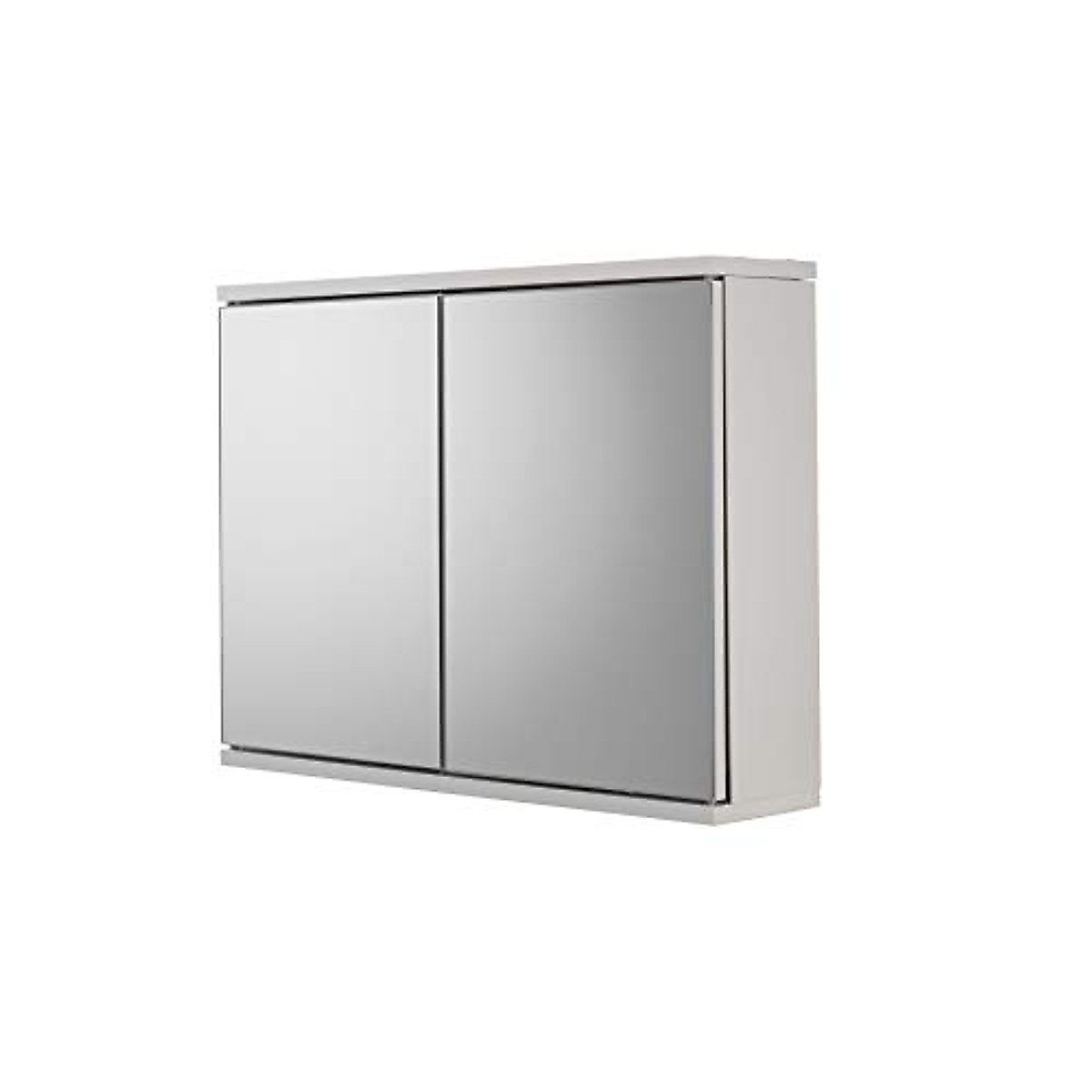 Croydex WC257022AZ Simplicity Double Door Mirrored Medicine Cabinet with Magnetic Push Catch Opening, White