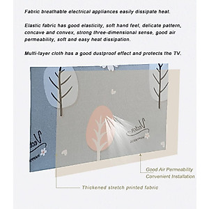 YIJIAFEIFEI LCD TV Dust Cover with Elastic Edge, Breathable TV Cover Dust Proof for Flatscreen, Soft Polyester Fiber Cover for Tv(Size:40 inches)