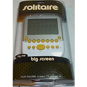 Backlit Screen And Bigger Cards Allow Easy Viewing - Big Screen Solitaire - White