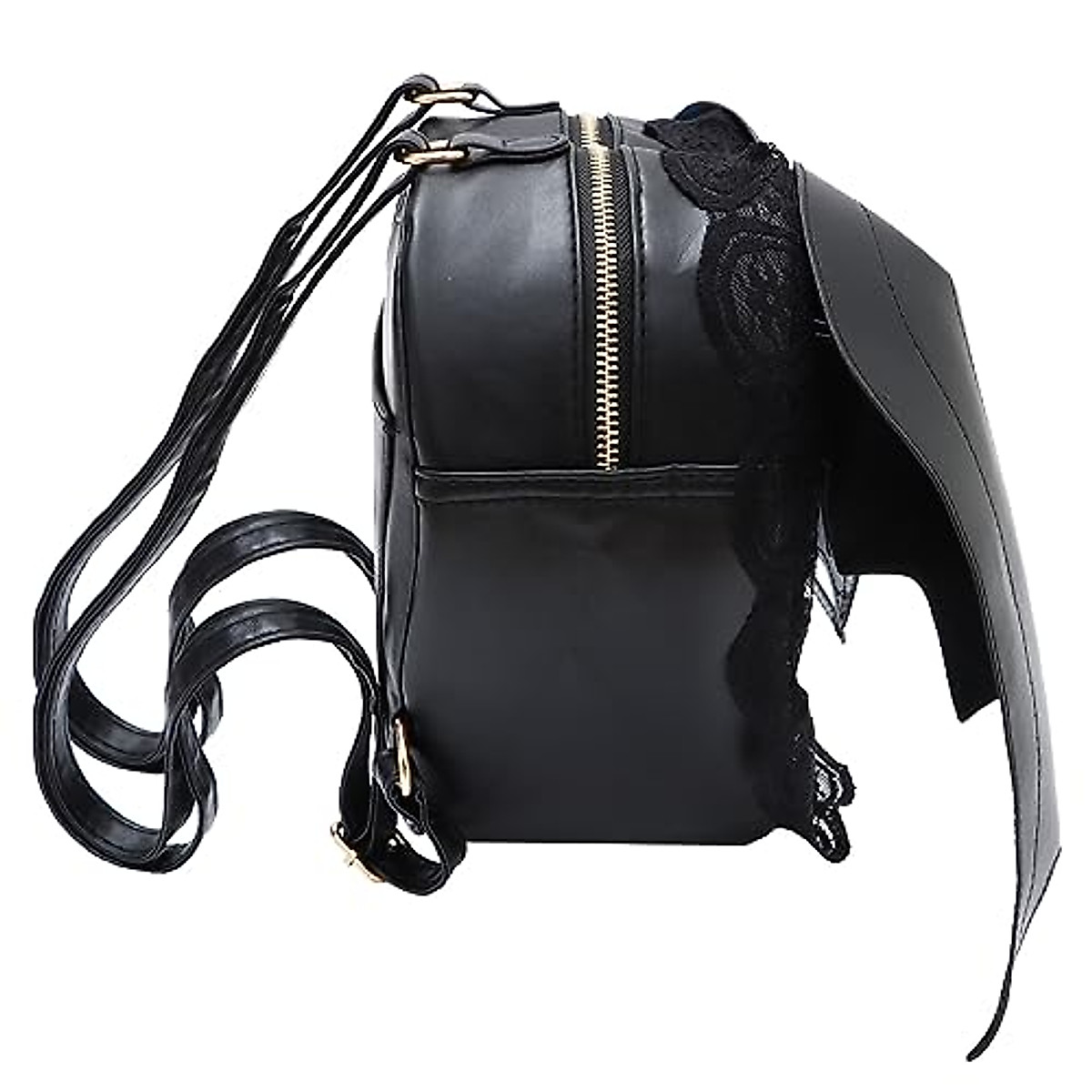 Ovida Bat Backpack Halloween Gothic Backpack Cute Heart Wings Mini Backpack Purse Casual Daypack Lace Shoulder Bag Lolita Bag