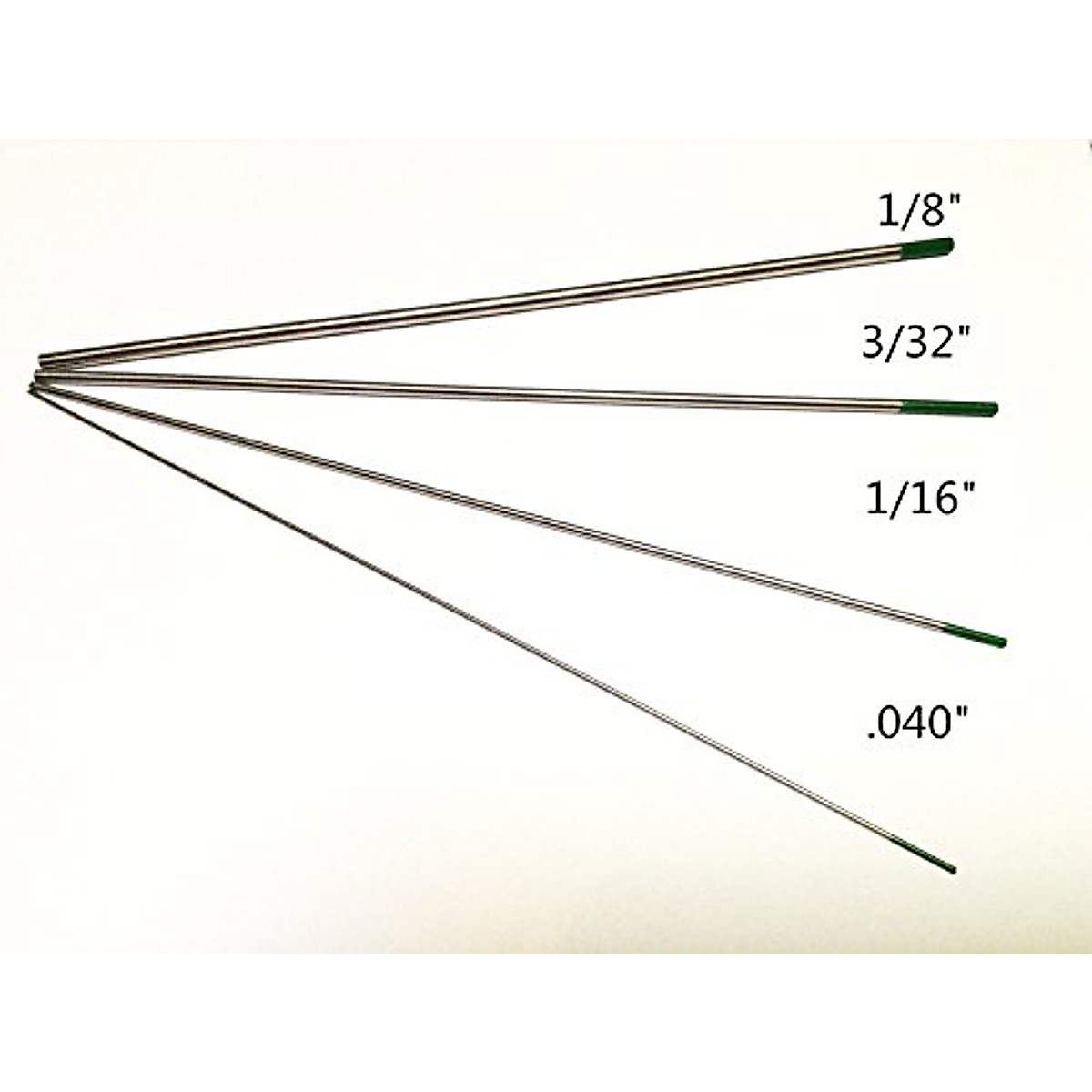WeldingCity 10-pk Premium TIG Welding Tungsten Electrode Rod Pure (Green, EW-P) 3/32" x 7" | 10-pcs