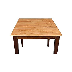 International Concepts Solid Wood Dining Table with Shaker Legs, 30 by 30 by 30-Inch, Cinnemon/Espresso