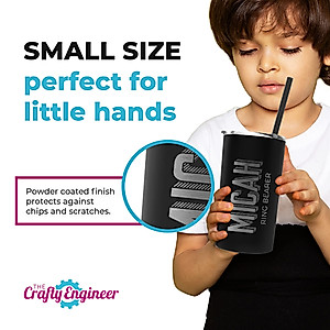 The Crafty Engineer Personalized Flower Girl and Ring Bearer Tumbler with Straw (Seafoam)