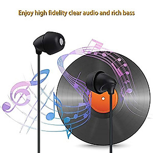 Sleep Earphone Noise Isolation earplugs for Insomnia, in-Ear Soundproof Earplug Soft Earbuds with Mic,3.5mm Jack,Gift Earphone Bag (Black)
