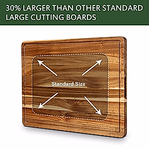 Fashionwu 60 cm Extra Large Cutting Board for Kitchen, 24 x 18 Inch Large Wooden Cutting Boards with Juice Groove, 1.2" Thick Butcher Block Cutting Board for Meat Vegetables, Large Charcuterie Board