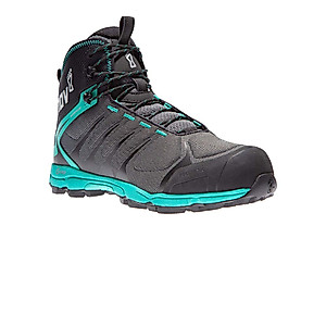 Inov-8 Womens Roclite G 370 - Waterproof Hiking Boots - Lightweight, Breathable - Graphene Grip - Mid Boot Fit - Vegan - Black/Teal 10 W US