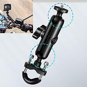 Camera Motorcycle Mount for Gopro Accessories ,360 Rotation Metal Action Camera Clamp Holder with 1/4Thread for Moto Bike Bicycle Handlebar, for GoPro Hero 10 9 8 7 6 5 4 , SJCAM, Motorcycle Bracke