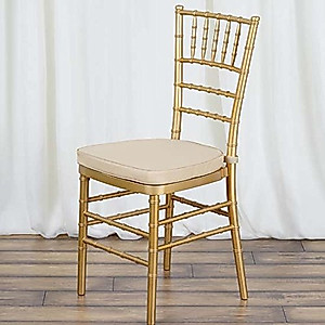 TABLECLOTHSFACTORY 50PCS Gold Chiavari Chair Cushion for Wood Resin Chiavari Chairs Party Event Decoration - 2" Thick