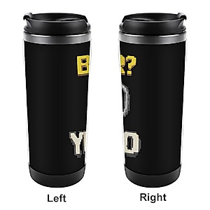 Beer Yes No Travel Coffee Mug Reusable Insulated Drinking Cup with Lid for Home Outdoor Works 13 Oz