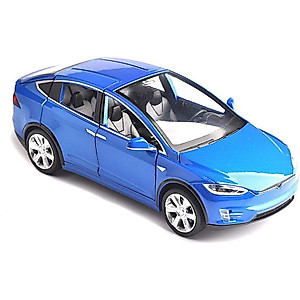 ANTSIR Car Model X 1:32 Scale Alloy diecast Pull Back Electronic Toys with Lights and Music,Mini Vehicles Toys for Kids Gift (Blue)