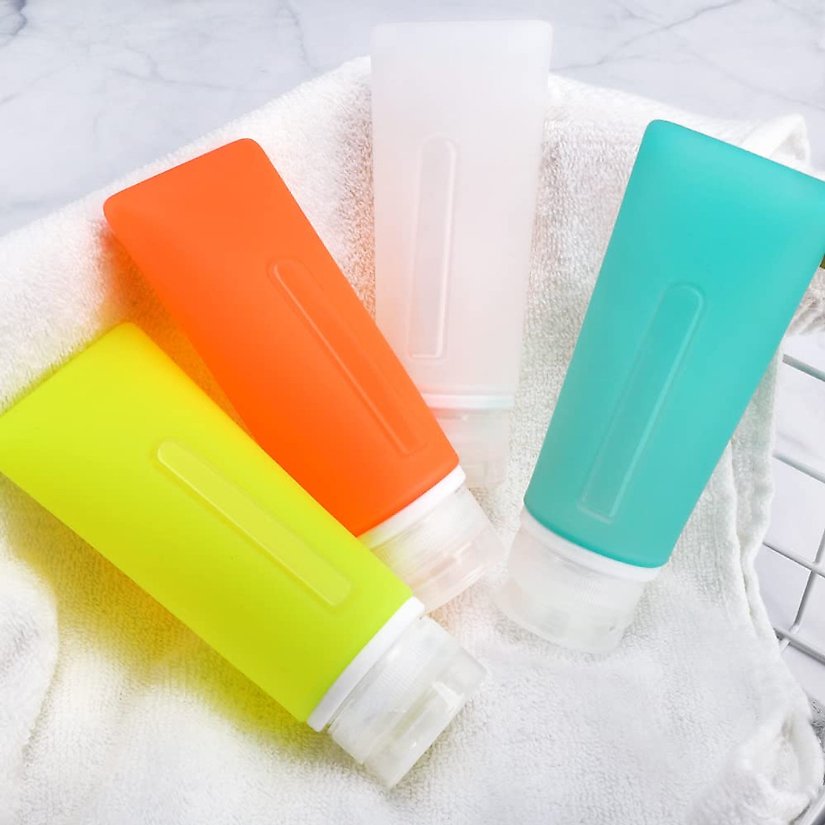 Cehomi Travel Essentials | Travel Size Toiletries Bottles - 4 Pack 3oz BPA Free Travel Shampoo and Conditioner Containers, Leak Proof Refillable Travel Accessories