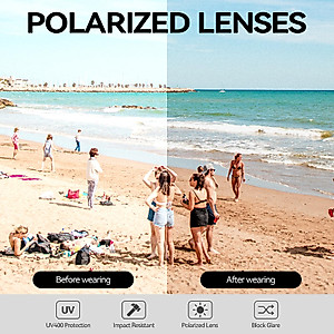 LVIOE Snap Shades Fit Over Sunglasses Solar Shields Wrap Around Over Glasses Sun Glasses Polarized UV400 Protection LS8001