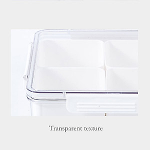 Divided Serving Dishes with Lid, Serving Tray with Lid, Round Divided Plates Storage Box, Sectional Serving Tray Removable Party Snacks Tray for Candies, Nuts, Veggies, Fruits and Appetizer (Type B)