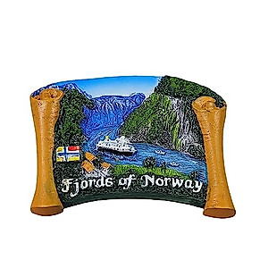 Fjords of Norway 3D Fridge Magnet Souvenir Gift,Resin Handmade Norway Refrigerator Magnet Home & Kitchen Decoration Collection