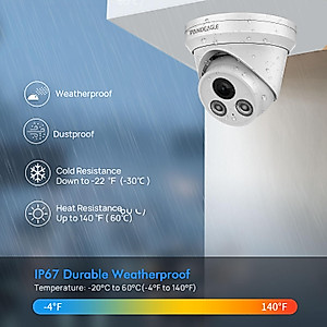 PANOEAGLE 5MP PoE IP Full Color Camera with Human&Vehicle Detection, 2.8mm Fixed Lens, 98ft Color Night Vision F1.0,24 Hours Full Time Color,Build-in Mic, WDR，IP67 Outdoor, 5MP@30fps