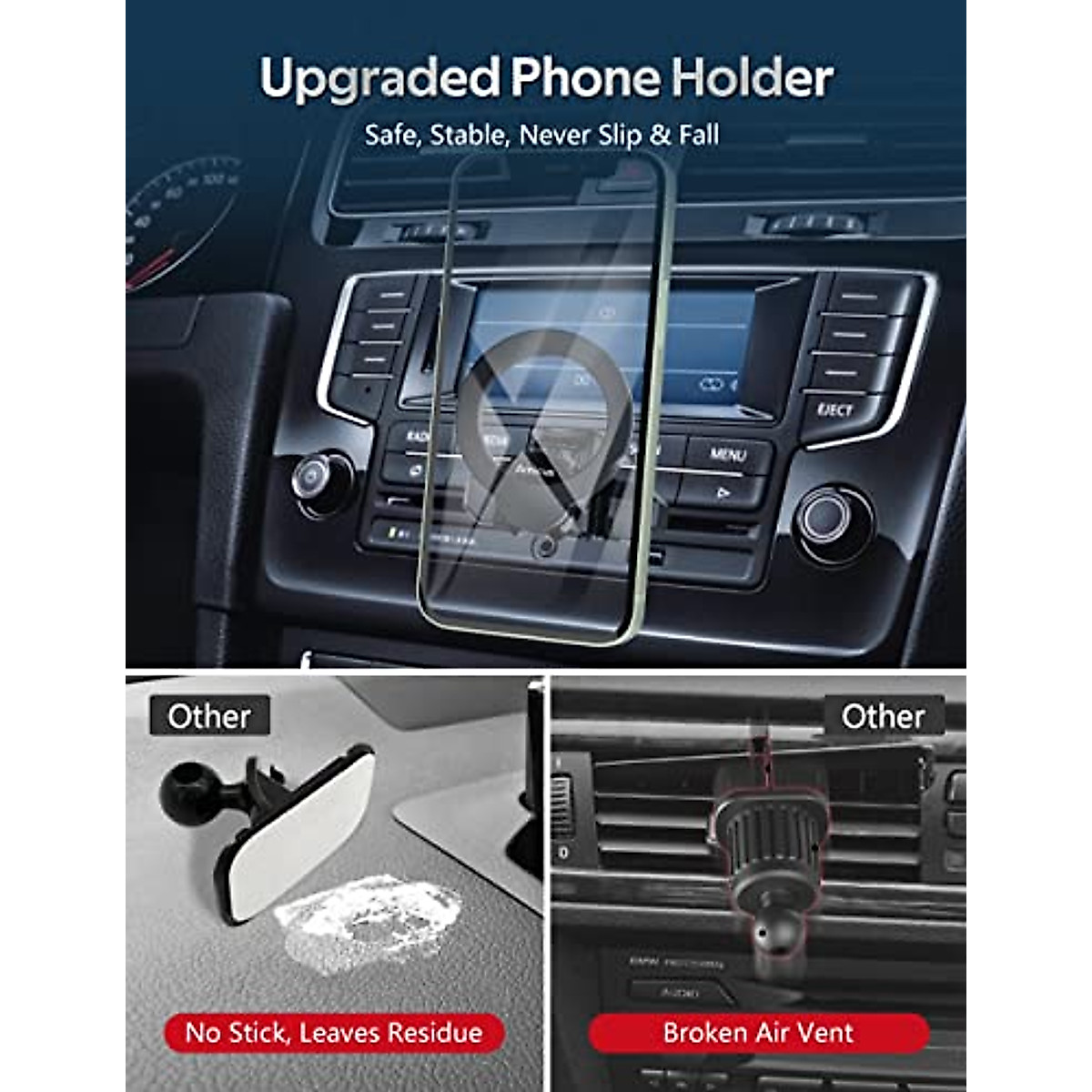 Amicus Magnetic CD Slot Phone Mount, Compatible for Magsafe, CD Player Cell Phone Holder with Strong Magnet, Car Phone Mount Compatible with iPhone 14 13 12 Pro Max All Phones