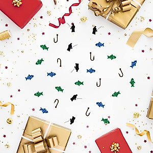 Kimini-Ki Fishing Table Confetti, 100 Pieces Glitter Fisherman Theme Birthday Retirement Party Table Confetti, Men's Birthday Party Table Scatter Confetti Decorations