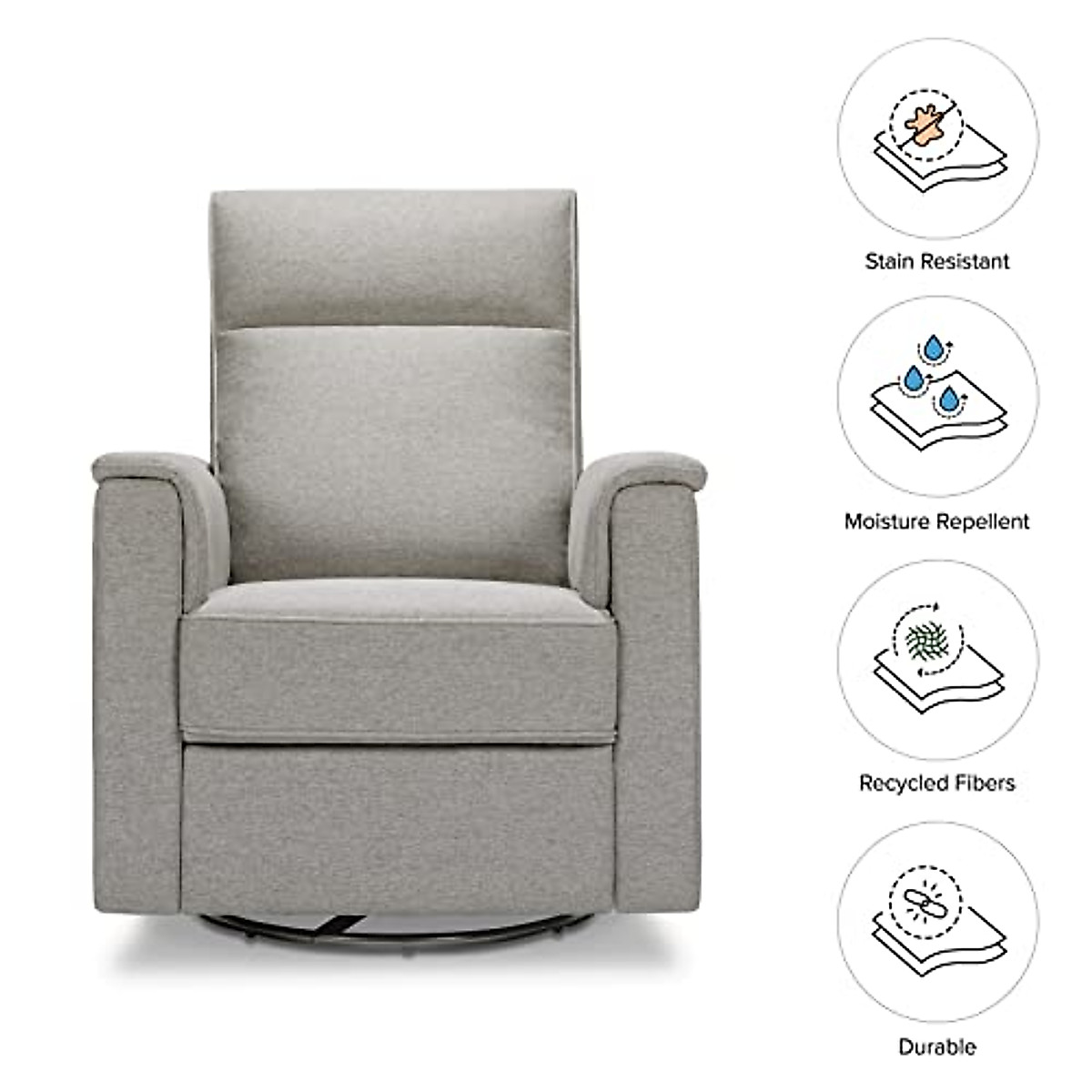 NAMESAKE Willa Recliner in Eco-Performance Fabric | Water Repellent & Stain Resistant Performance Grey Eco-Weave, 99.0 pounds