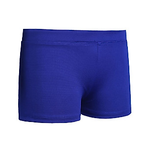 Freebily Girls Boy-Cut Slim Fit Yoga Cheer Volleyball Hot Shorts Low Rise Gymnastics Dance Running Booty Bottom Underwear Blue 10