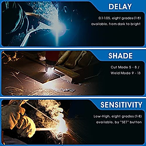 ANDELI Welding Helmet,Auto Darkening Welding Helmet Large View,Flip Up Design True Color 4 Arc Sensor Welding Hood,Cool Welder Mask