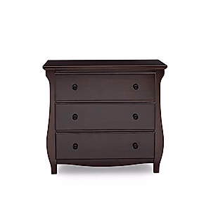Delta Children Lancaster 3 Drawer Dresser with Changing Top, Greenguard Gold Certified, Dark Chocolate