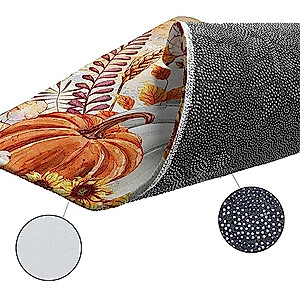 Thanksgiving Round Area Rug 3ft,Washable Outdoor Indoor Carpet Runner Rug for Bedroom,Kitchen,Living Room,Office,Area+Rug Small Bath Door Desk Floor Mat Fall Pumpkins Autumn Fall Leaves Oil Painting