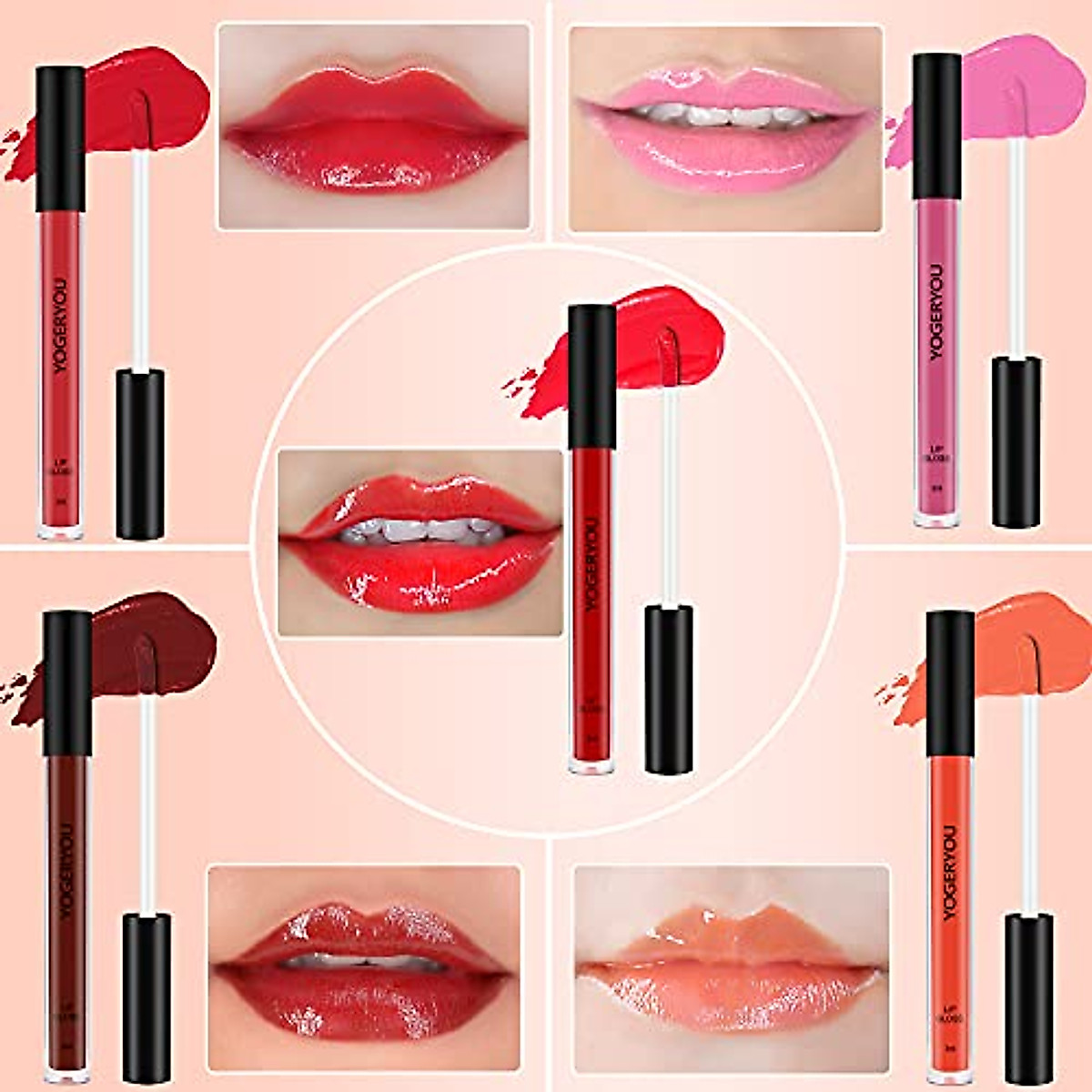 Lip Gloss Set,Stocking Stuffers Gift Set Christmas Gifts for Adult Women Mom Her Teenager Girls Wife Grandma Sister Friend Girlfriend,Best Unique Birthday Valentines Day Mothers Gifts Idea w/Lip Scrub