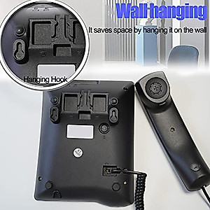 Desktop Telephone with Display Screen, Fixed Telephone with LCD Brightness Adjustable, Desktop Telephone with Hands-Free Function