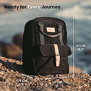 Nordace Eclat Smart Travel Backpack for Men & Women with USB Charging Port, Water Resistant - Light & Durable Laptop Bookbag for Everyday, Hiking, College, Work, School - 15.6 Inch (Black)