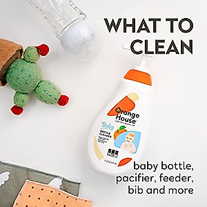 ORANGE HOUSE Baby Bottle Dish Soap Planted-Based Bottle Soap Cleaner, 21.9 Fl oz (3 Pack)