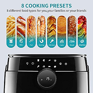 Ultrean Air Fryer oven, 12.5 Quart Airfryer Toaster Oven with Rotisserie,Bake,Dehydrator,Auto Shutoff and 8 Touch Screen Preset, 8 Accessories & 50 Recipes