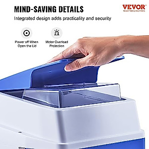 VEVOR Commercial Shaver Crusher 265lbs Per Hour Electric Snow Cone Maker 300W Tabletop Shaved Ice Machine, 265LLBS/H-300W, Blue