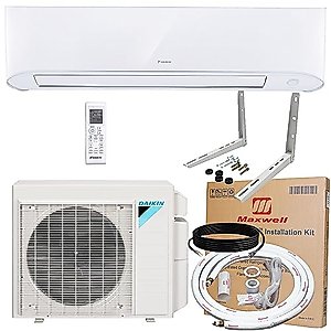 Daikin 18,000 BTU 18 SEER2 Entra Series Ductless Mini Split Heat Pump System w/ 16’ Maxwell Installation Kit and Wall Mounting Bracket (230V)