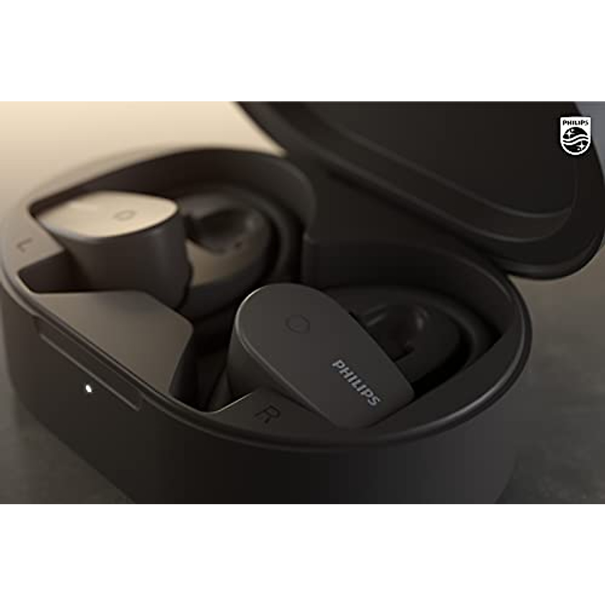 Philips A5205 Wireless Sports Earbuds, IPX7 Waterproof, in-Ear True Wireless Bluetooth 5.1 Headphones, USB-C Charging, Detachable earhooks, Up to 20 Hours of Playtime, TAA5205BK