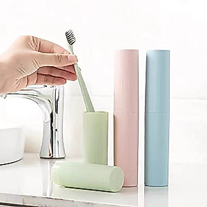 ZNREUHA Travel Toothbrush Case, Portable Toothbrush Holder for Slim Toothbrush, 3 Pack Travel Case Holder for Holiday Business Camping