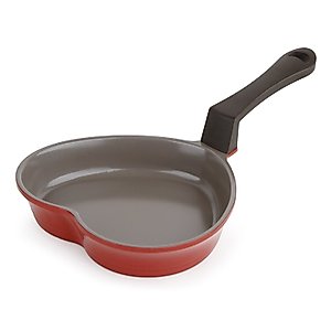 Neoflam 5.5'' Ceramic Nonstick Little Shaped, Frying Griddle Pan Shaper, Mini Pancake Waffle Maker with Heat Resistant Handle for Breakfast Scrambled Egg, Grilled Cheese, Red Heart (51102)