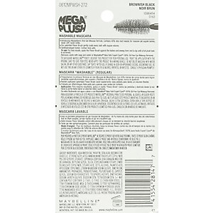 Maybelline New York Volume Express Mega Plush Washable Mascara, Brownish Black, 0.3 Fluid Ounce
