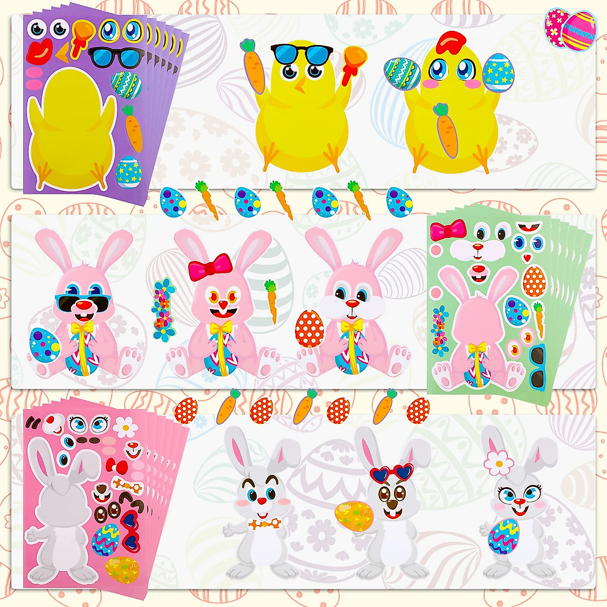 Zonon Make a Sticker for Kids, 36 Sheets Make an Face Animal Face Decals, Make Your Own Stickers for Birthday Party Favors, Boys Girls School Reward(Cute Style)