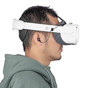 VR Stereo Magnetic Attach Earphones Earbuds for Oculus Quest 2- Custom Short Length Cable -Single Channel Separate Left and Right Calibrated- Magnetic Attach Organizer Experience